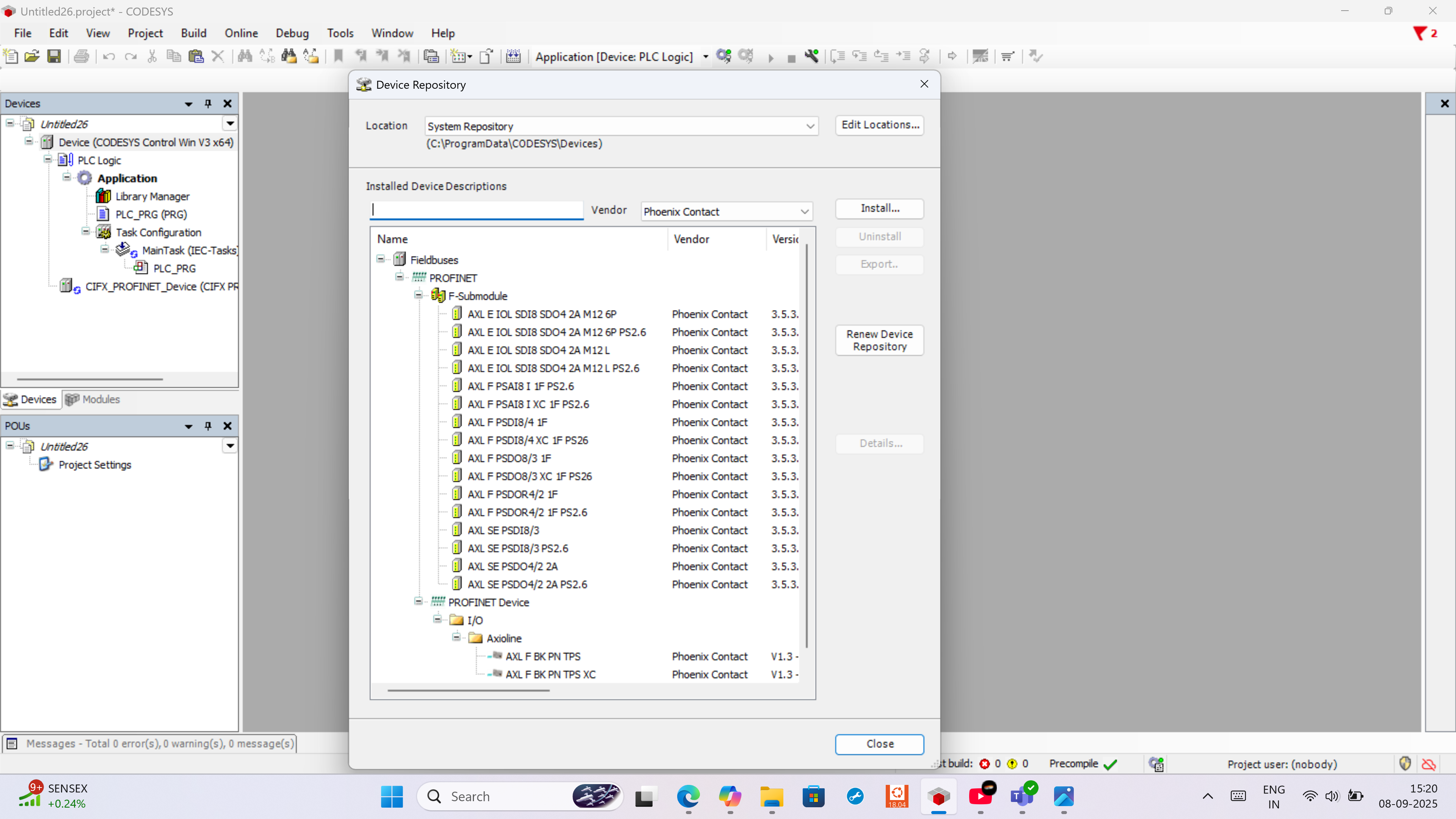 CODESYS Forge - CODESYS Forge / Talk / Runtime 🇬🇧: Codesys Control for PLCnext (PLC - AXL F 2152)